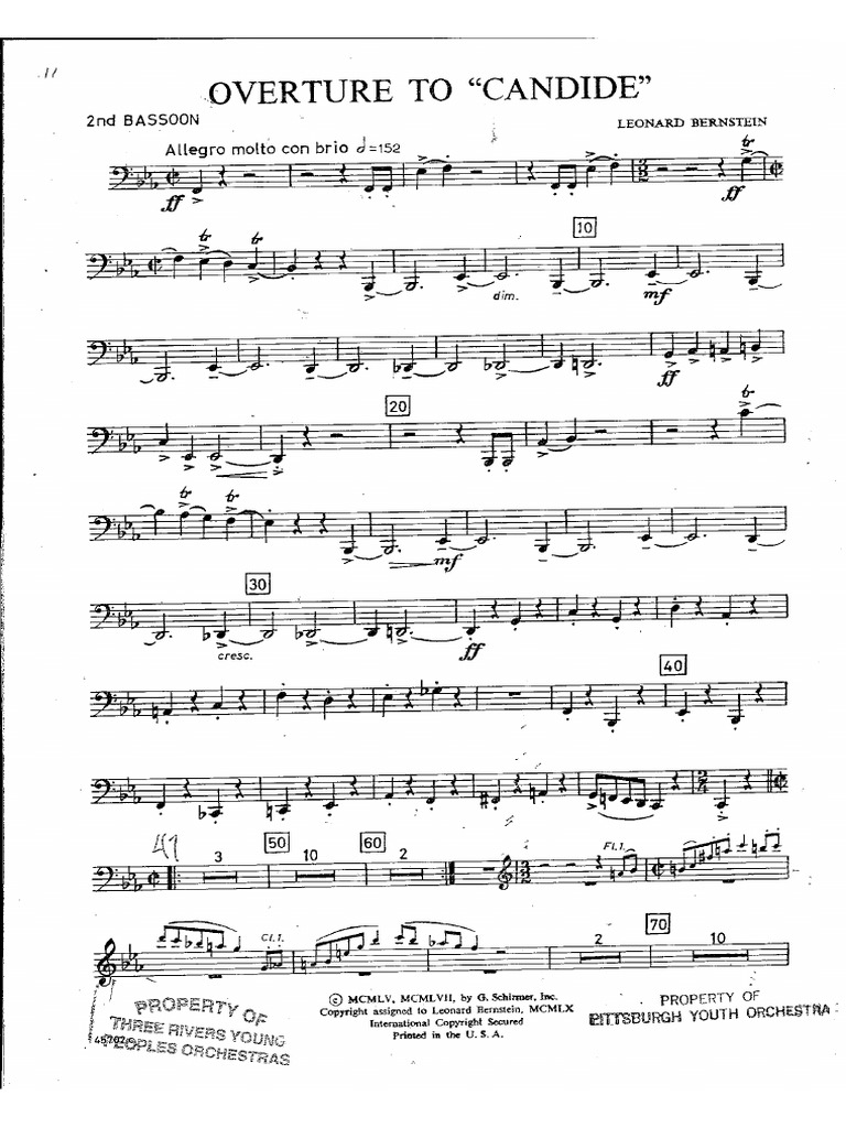 Bernstein - Candide Overture - Bassoon II | PDF