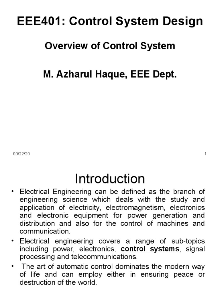 Lesson #1a Overview of Control System | PDF | Control Theory | Control ...