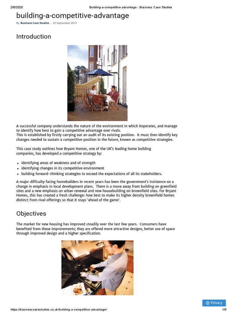 Bryant Homes' Competitive Advantage Strategy | PDF | Reputation | Swot ...