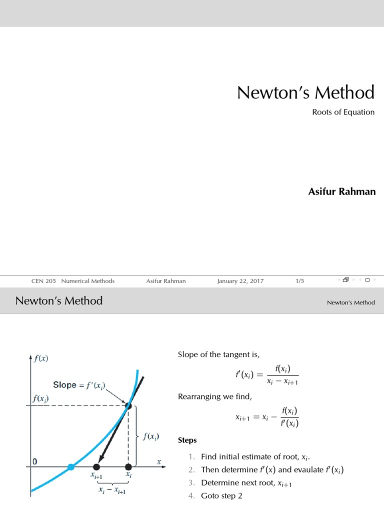 Newton's Method: Roots of Equation | PDF | Numerical Analysis | Applied ...