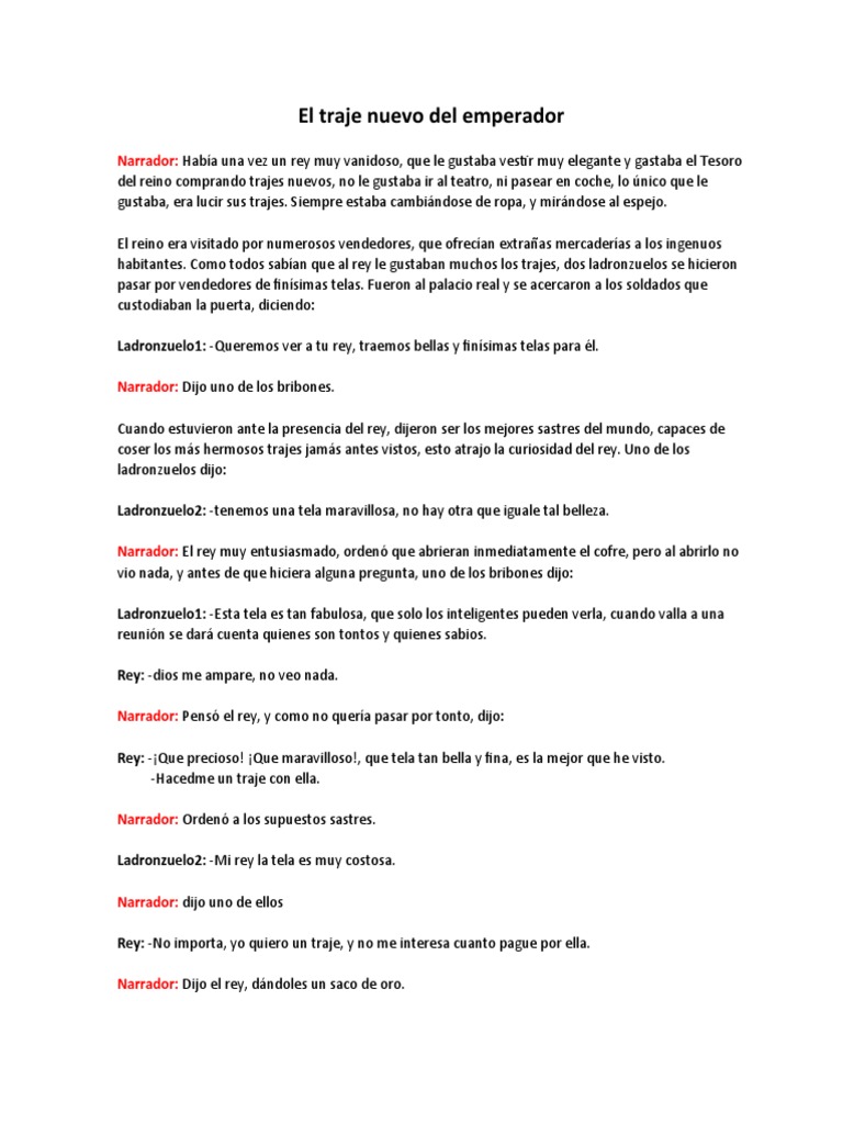 El Traje Nuevo Del Emperador | PDF | Ropa