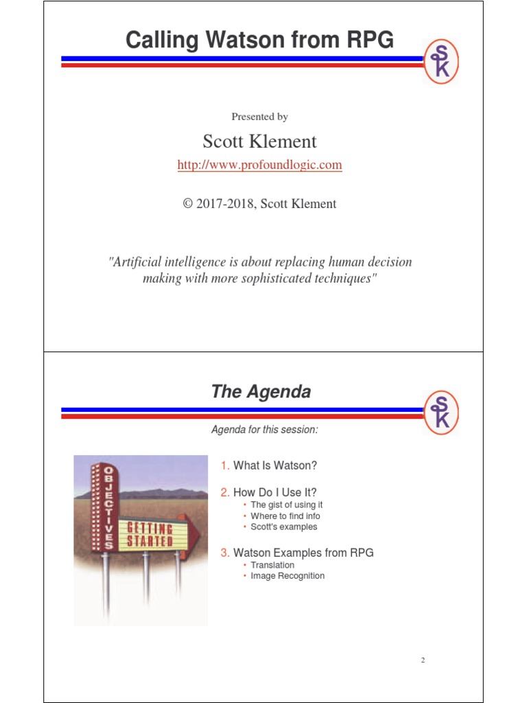 Vdocuments - MX - SGL Calling Watson From RPG Scott Klement Watson Docs ...