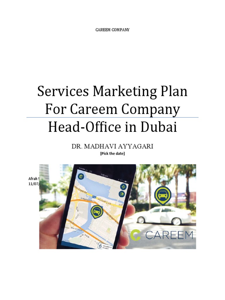 Services Marketing Plan For Careem Company Head-Office in Dubai | PDF ...