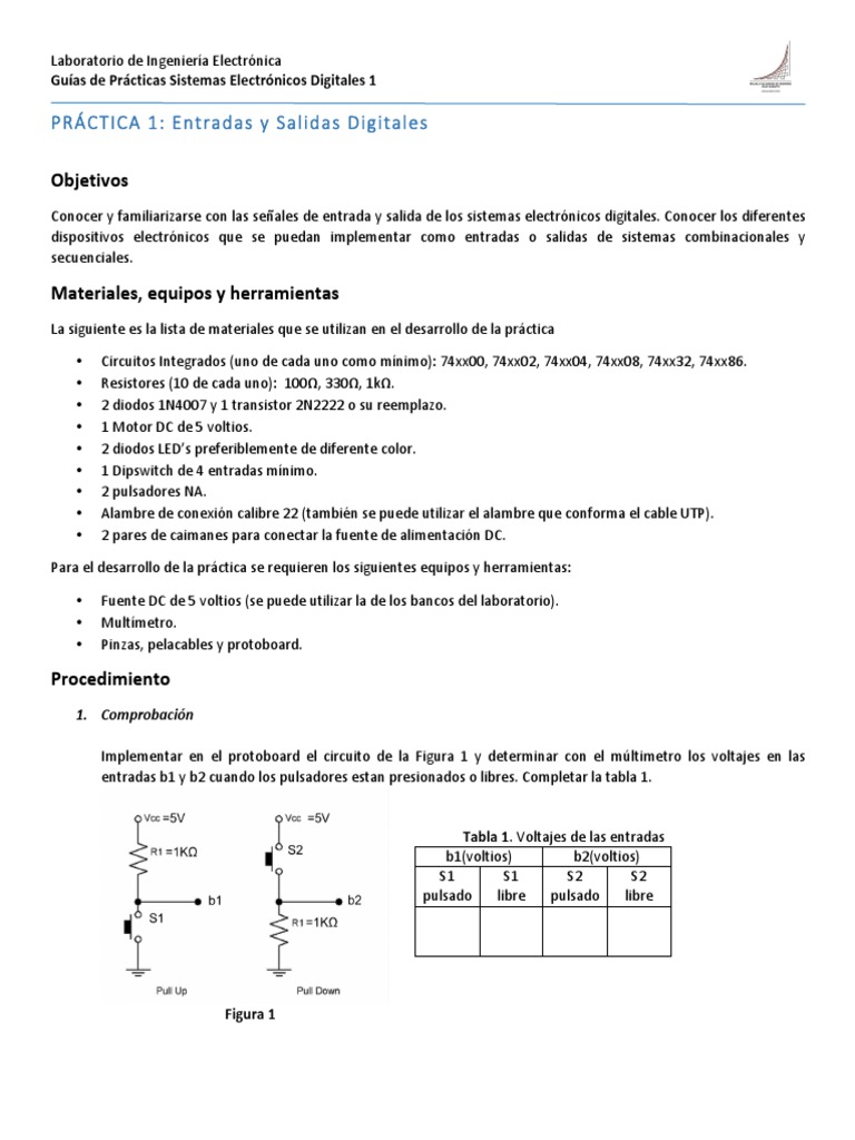 PRACTICA - 1 Entradas y Salidas Digitales PDF | PDF | Electrónica ...