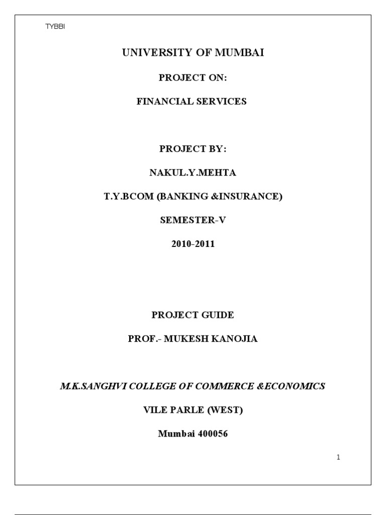 Financial Services Project 1oomks | PDF | Negotiable Instrument ...