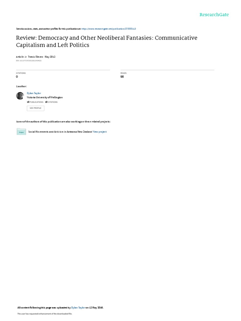 Review: Democracy and Other Neoliberal Fantasies: Communicative ...