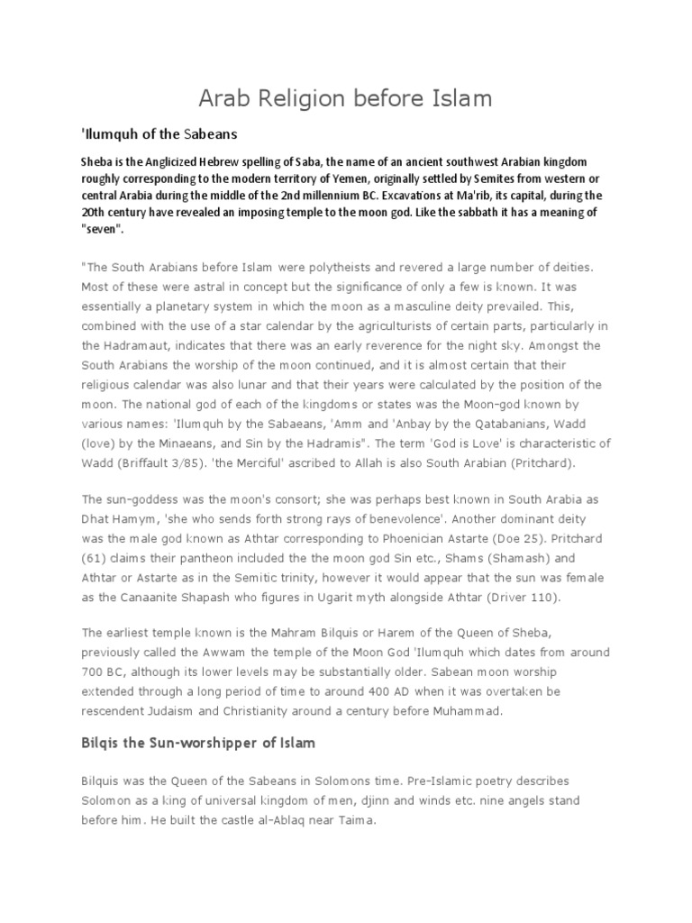 An Overview of Pre-Islamic Religions in Arabia: Moon Worship among the ...