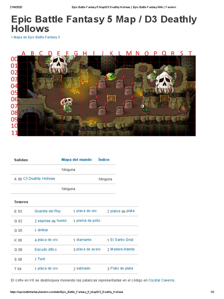 Mapa D3 Deathly Hollows: Tesoros y Enemigos | PDF