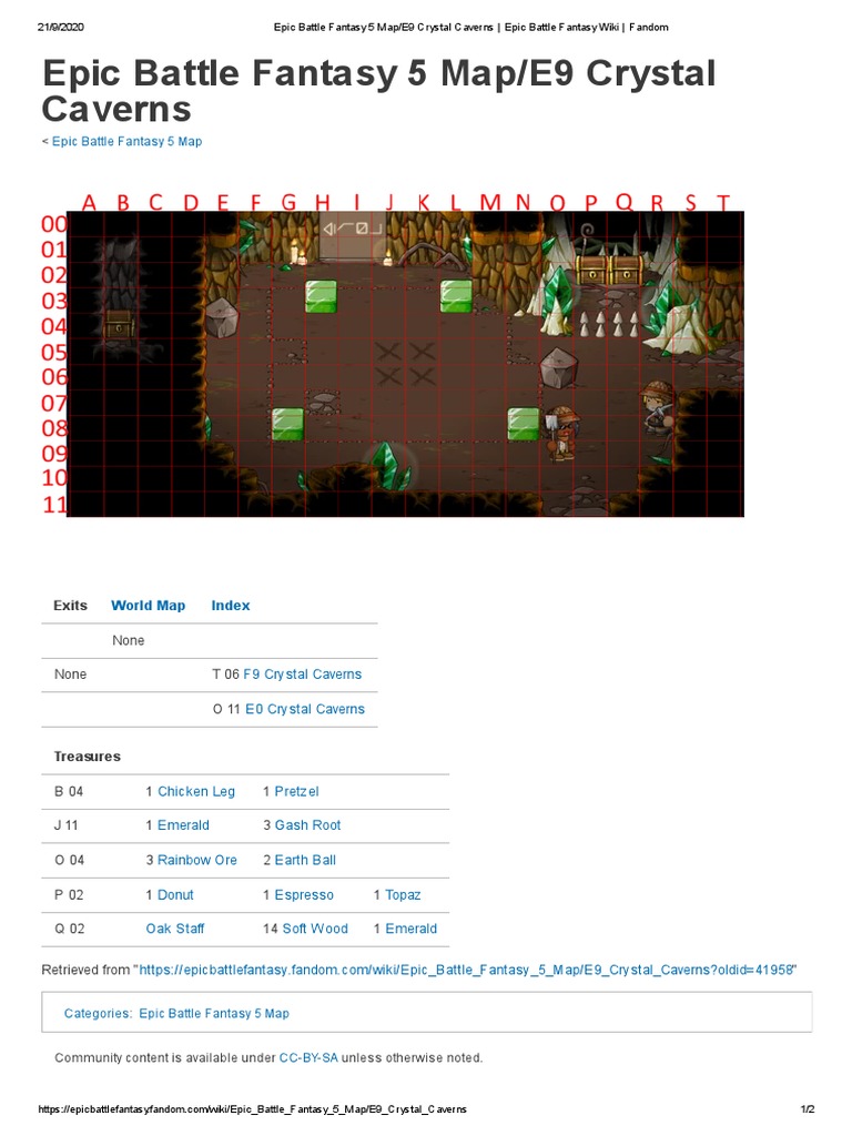 EBF5 E9 Crystal Caverns Map | PDF