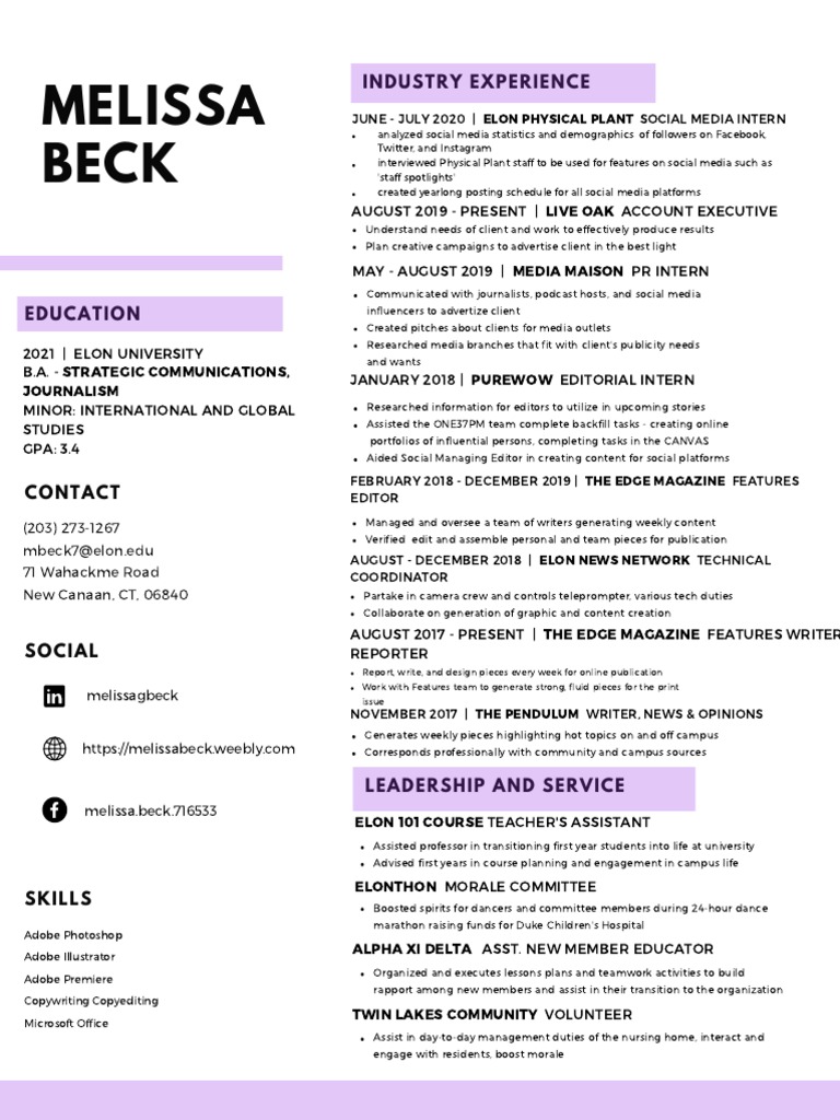 Melissa Beck Resume-2 | PDF | Copy Editing | Social Media