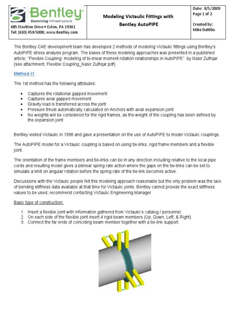 Modeling Victaulic Fittings With Bentley Autopipe: Method #1 | PDF | Beam (Structure ...