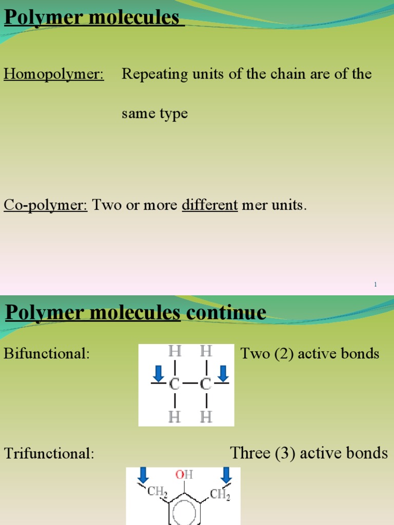 Homopolymer: Repeating Units of The Chain Are of The Same Type | PDF ...