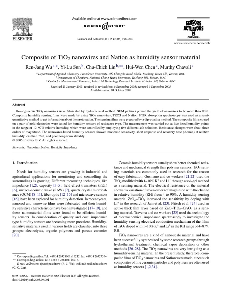 Ftir For Tio2 | PDF | Nanowire | Titanium Dioxide