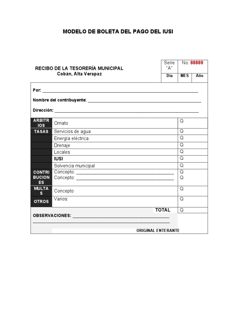 1.1. Modelo de Boleta Del Pago Del Iusi | PDF