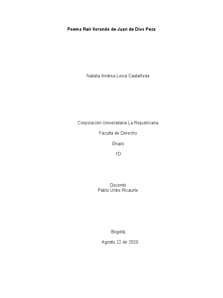 Poema Reir Llorando de Juan de Dios Peza | PDF | México | Science