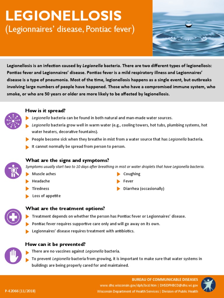 Legionellosis: Legionnaires' Disease, Pontiac Fever | PDF