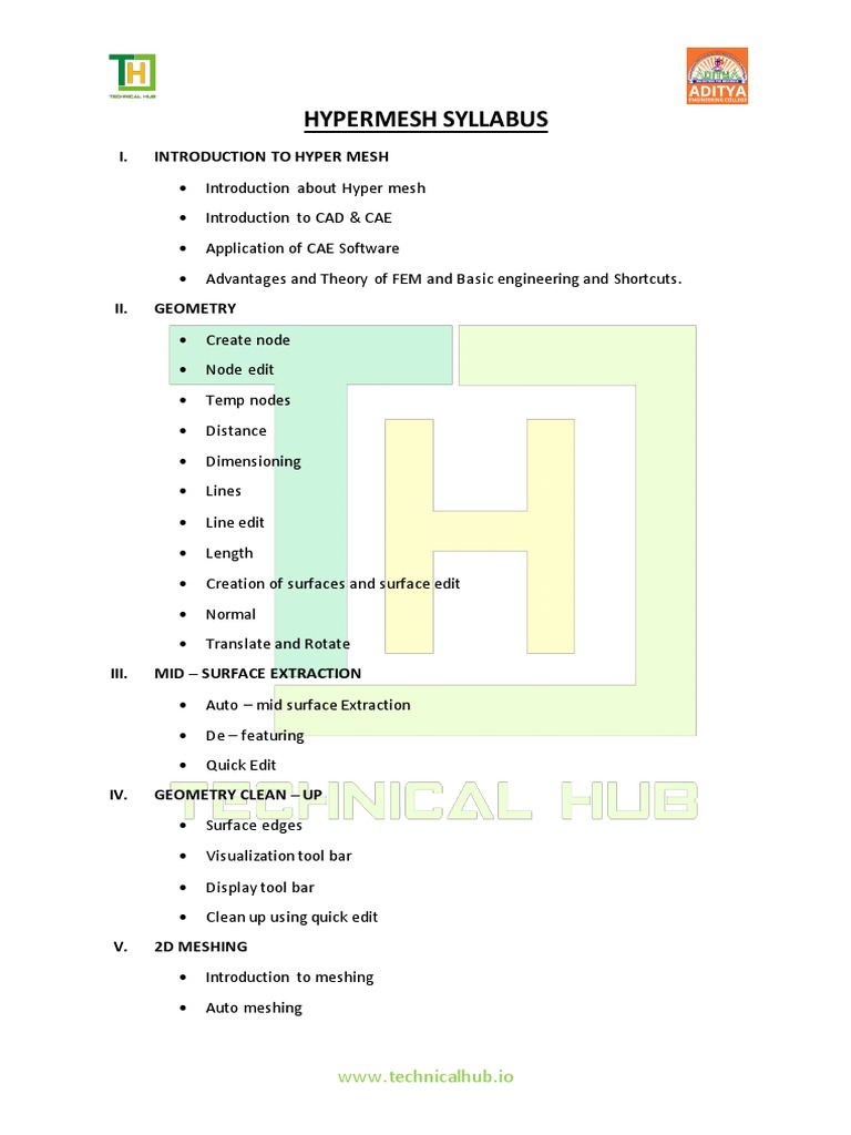 Hypermesh Syllabus PDF | PDF | Computer Aided Design | Mechanical ...