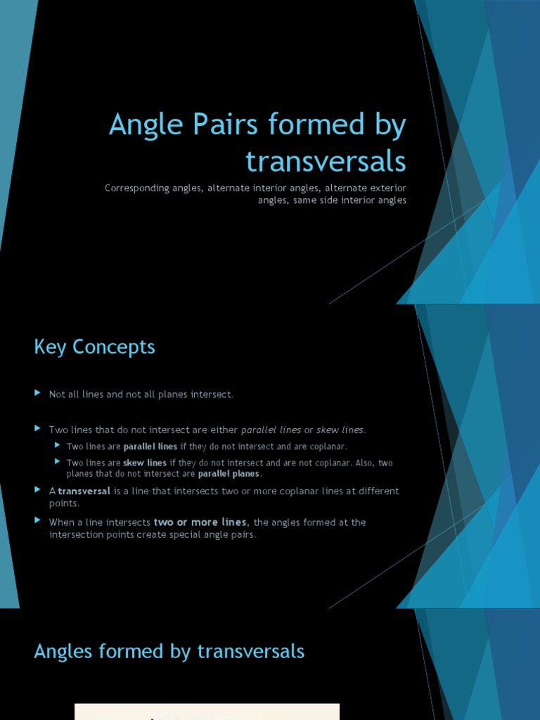 Transversal Angle Pairs Explained | PDF