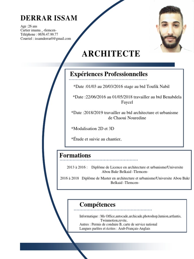 CV d'Architecte Junior | PDF