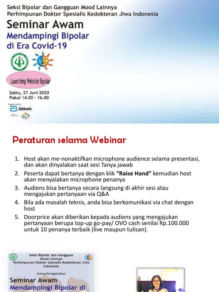Webinar: Diagnosa dan Terapi Bipolar | PDF