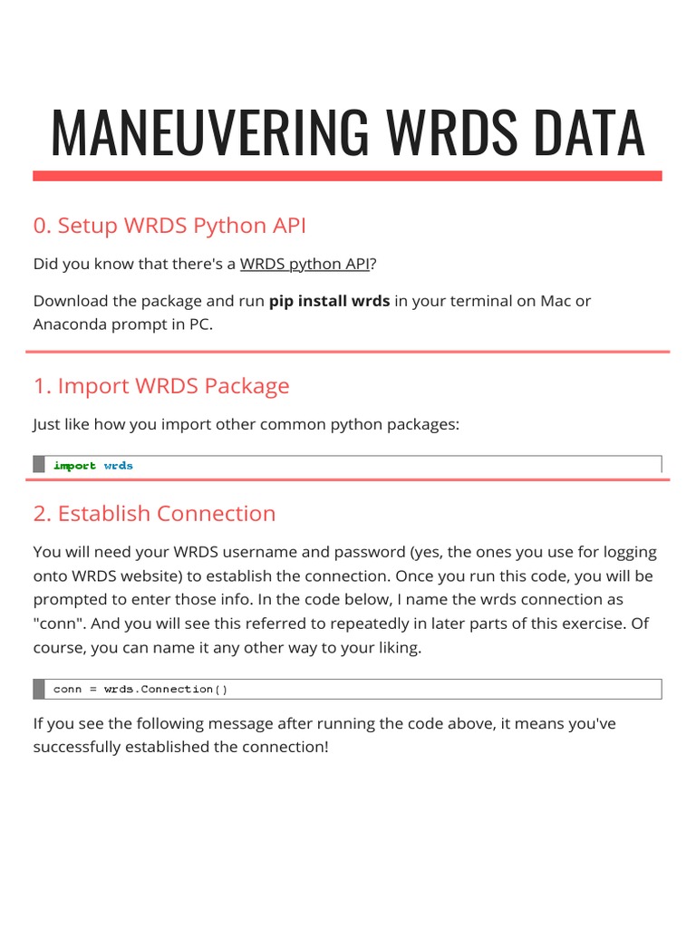 Freda Song Drechsler - Maneuvering WRDS Data | PDF | Sas (Software ...