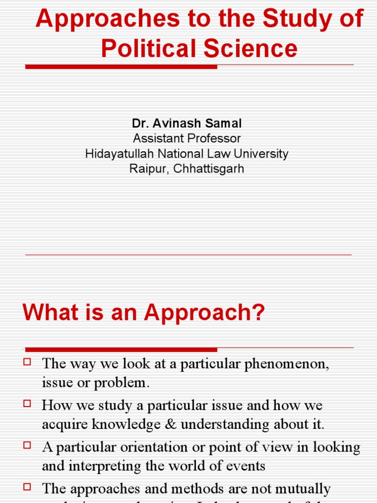 Approaches To The Study of Political Science | PDF | Political Science ...