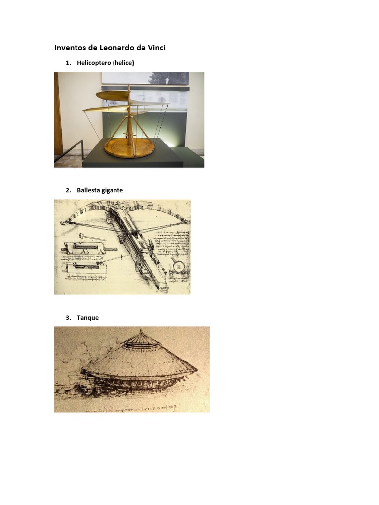 Inventos de Leonardo Da Vinci | PDF