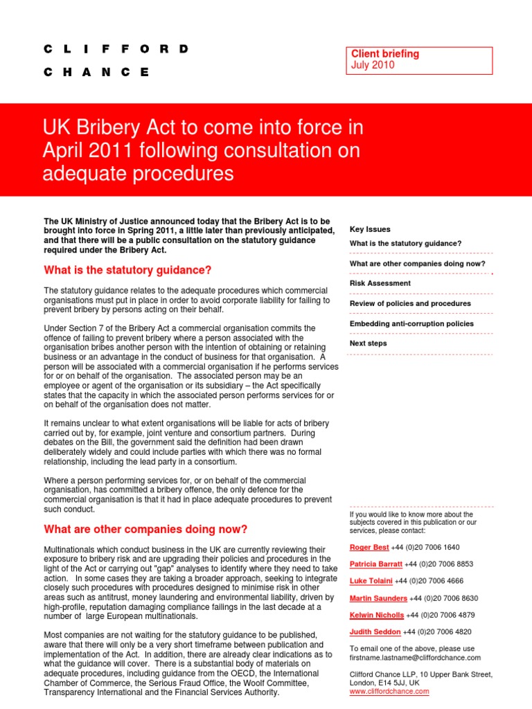 Uk Bribery Act Update 6008951 | PDF | Bribery | Public Law