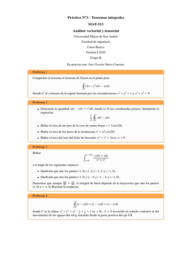 Practica 3 Mat313 | PDF | Divergencia | Integral
