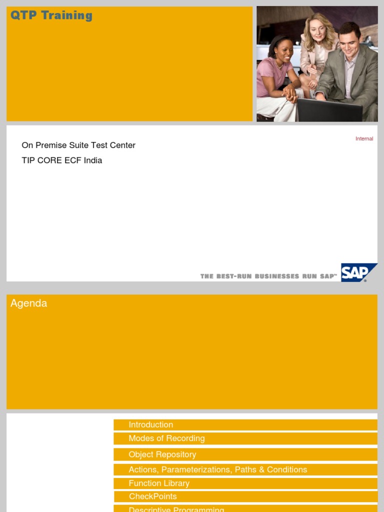 QTP Training Agenda and Overview | PDF | Parameter (Computer Programming) | Control Flow