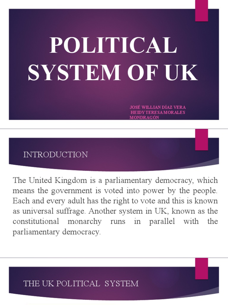 UK Political System Overview | PDF | Prime Minister | House Of Commons ...