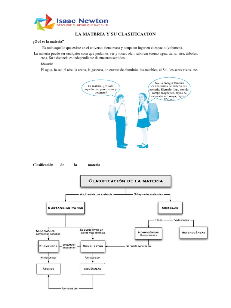 La Materia y Su Clasificación1 | PDF | Sustancias químicas | Elementos ...