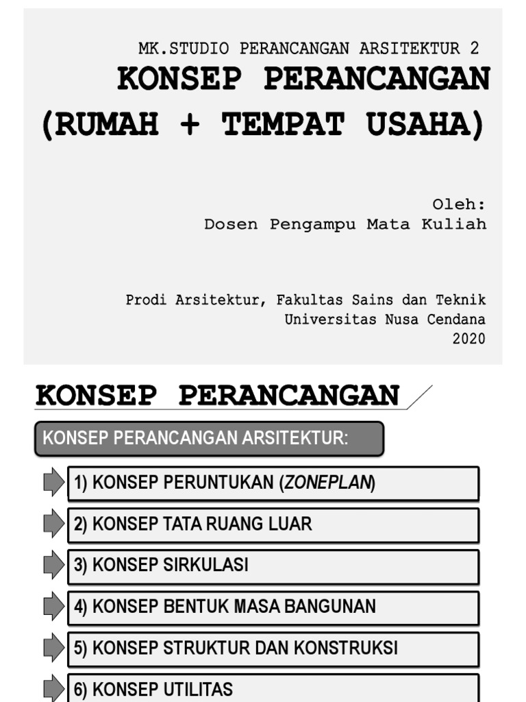 Pertemuan 4 - Konsep Perancangan (Rumah) PDF | PDF Pertemuan 4 - Konsep Perancangan (Rumah) PDF | PDF
