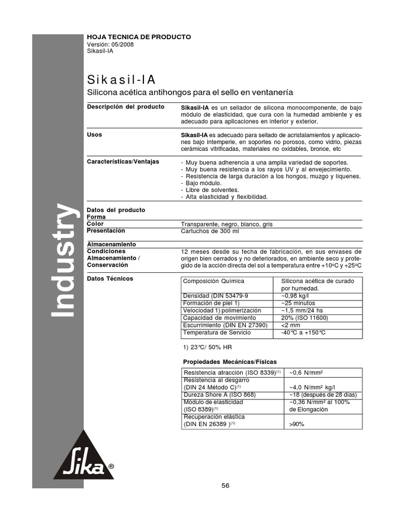 Sikasil IA - Silicona Acética Antihongos para El Sello en Ventanería ...