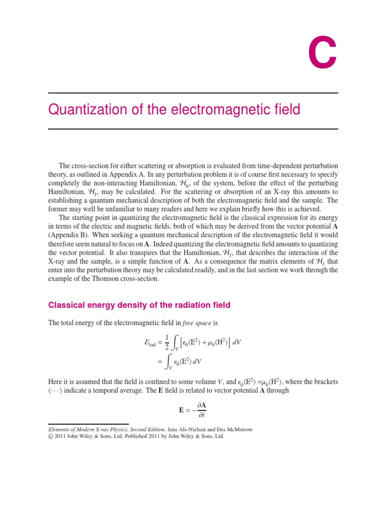 Appendix C - Quantization of The Electromagnetic Field | PDF ...