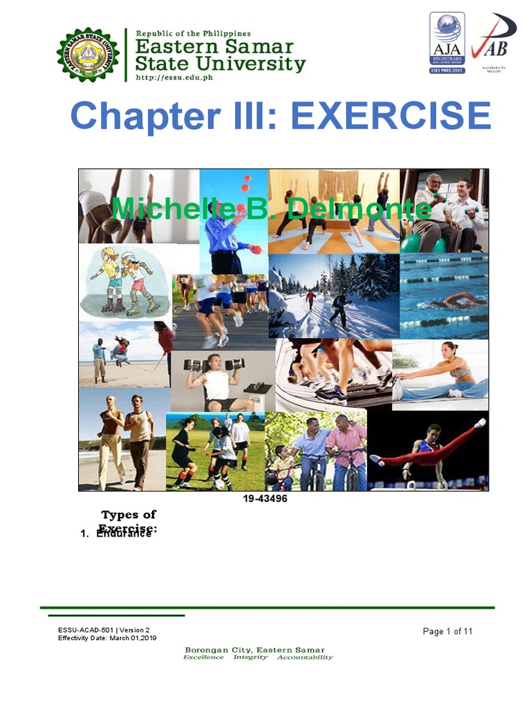 Chapter III (EXERCISE) | PDF | Weight Training | Strength Training