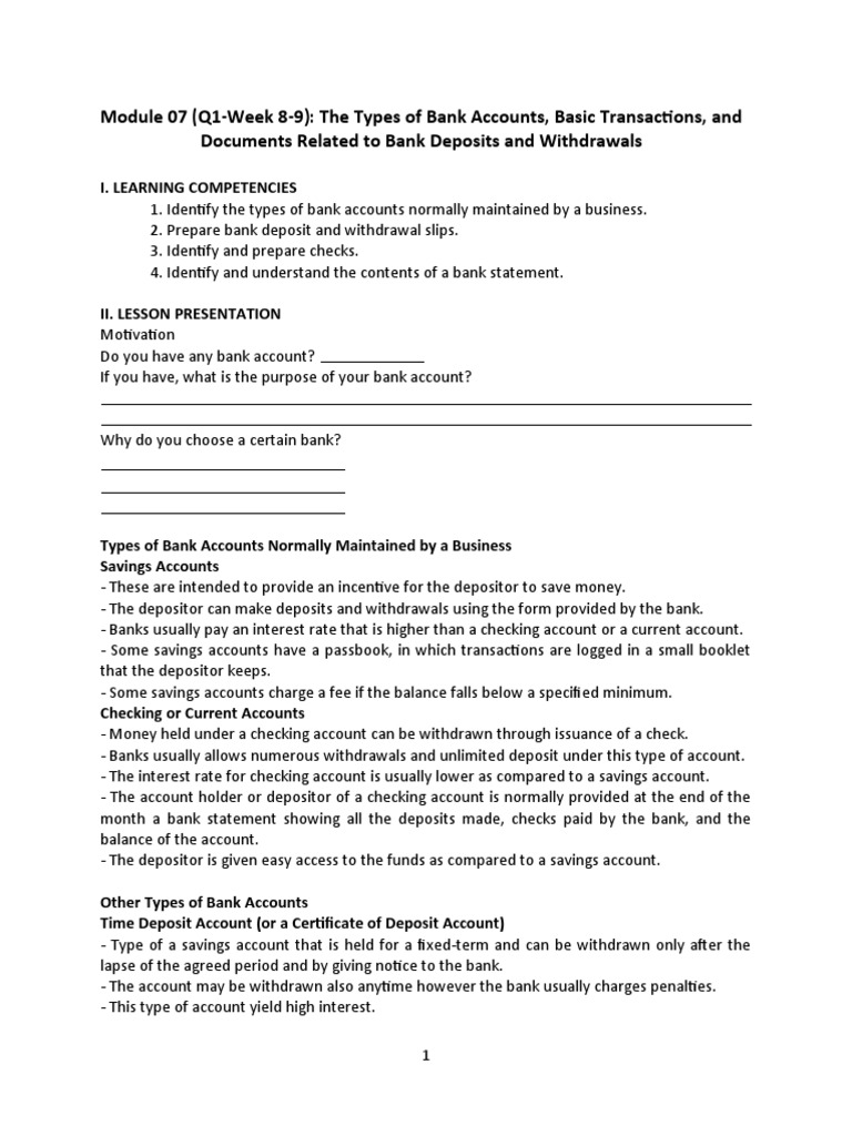 FABM2 Module 07 (Q1-W8-9) | PDF | Transaction Account | Cheque