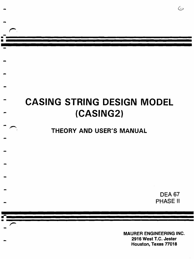 Casing String Design Model | PDF | Casing (Borehole) | Strength Of ...
