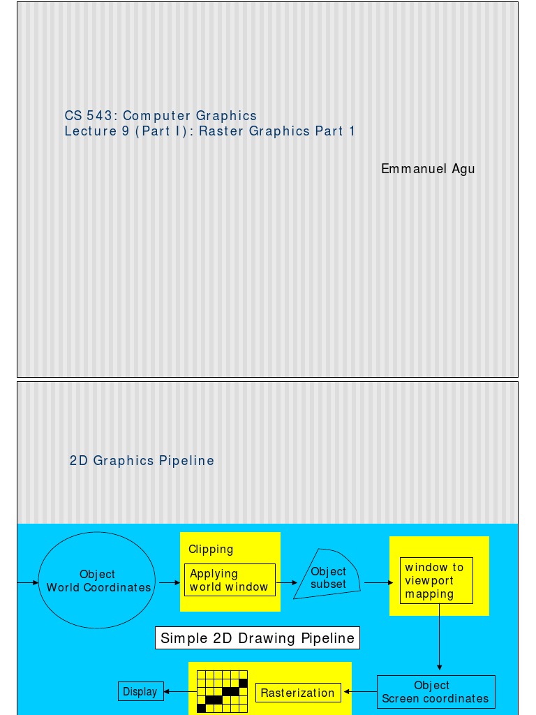 CS 543: Computer Graphics Lecture 9 (Part I) : Raster Graphics Part 1 | PDF | Rendering ...