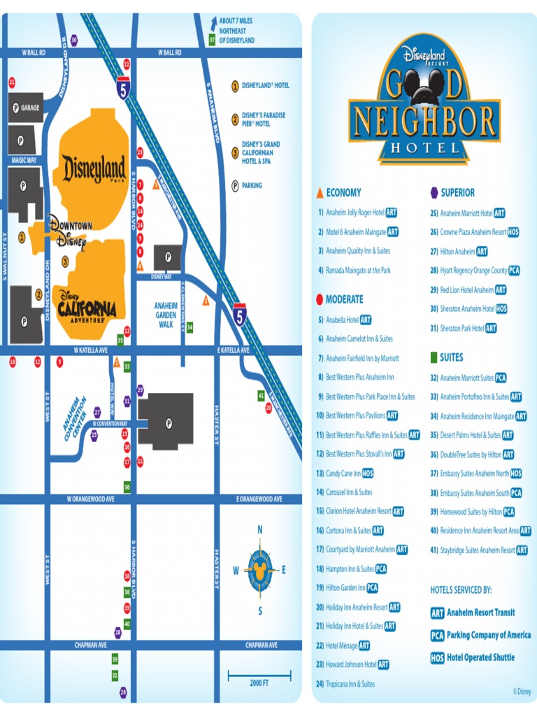 Good Neighbor Hotel Disneyland Map | Hotel | Service Companies Of The ...