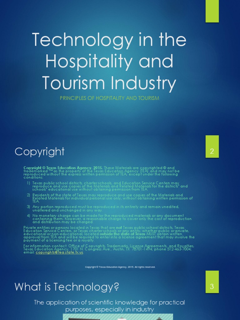 Technology in The Hospitality and Tourism Industry | PDF | Point Of ...