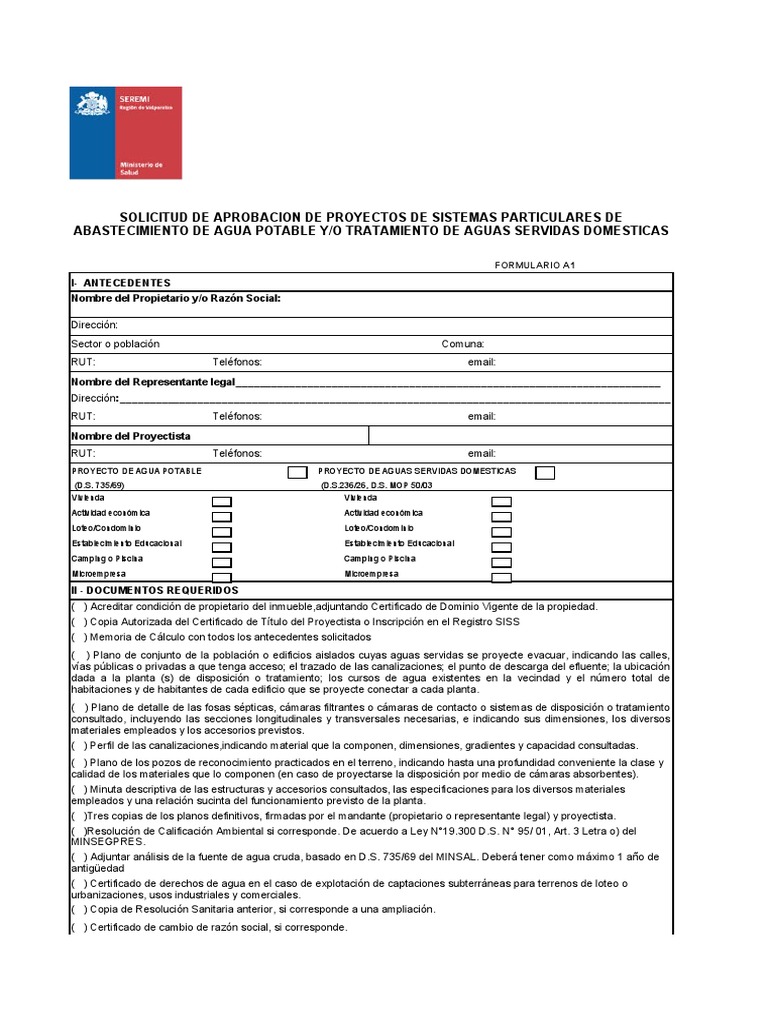 Formulario A1 | Descargar gratis PDF | Agua | Business