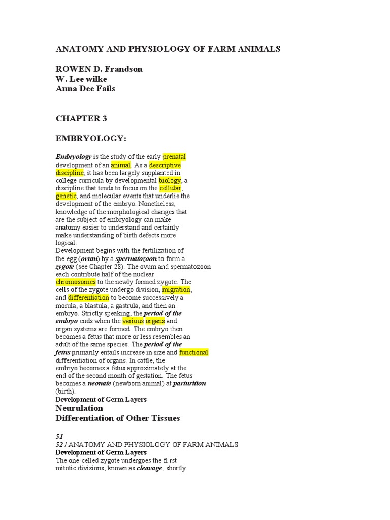 Anatomy and Physiology of Farm Animals #2 | PDF | Embryo | Nervous System