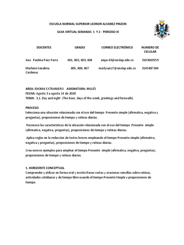 1-2 III PERIODO - INGLES 601 A 607 Paulina - Marlene | PDF | Semiótica | Lingüística