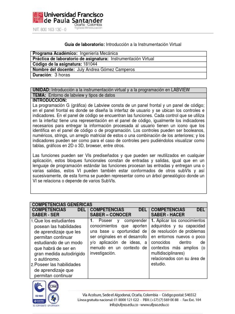 Guia Introduccion A La Instrumentacion Virtual | PDF | Software ...