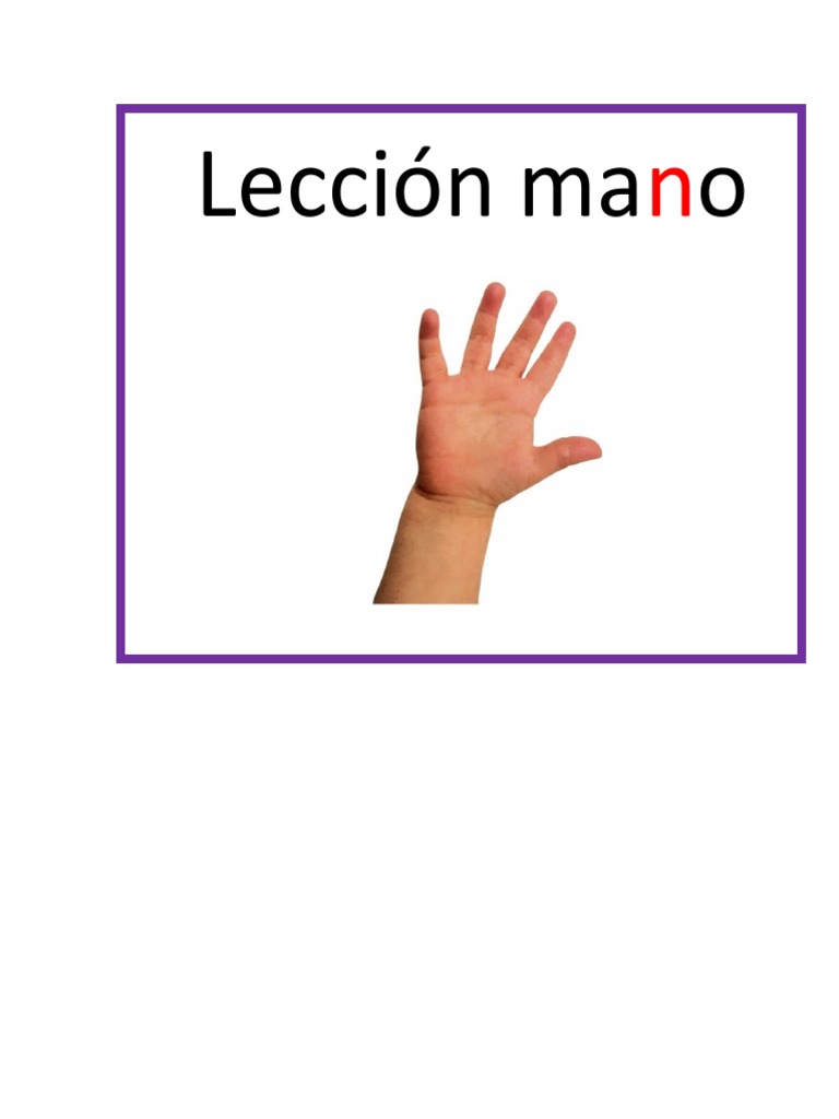 Lección sobre la palabra "mano" | PDF
