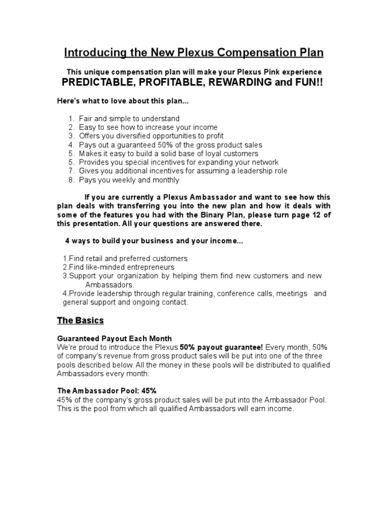 Introducing The New Plexus Compensation Plan: Predictable, Profitable ...