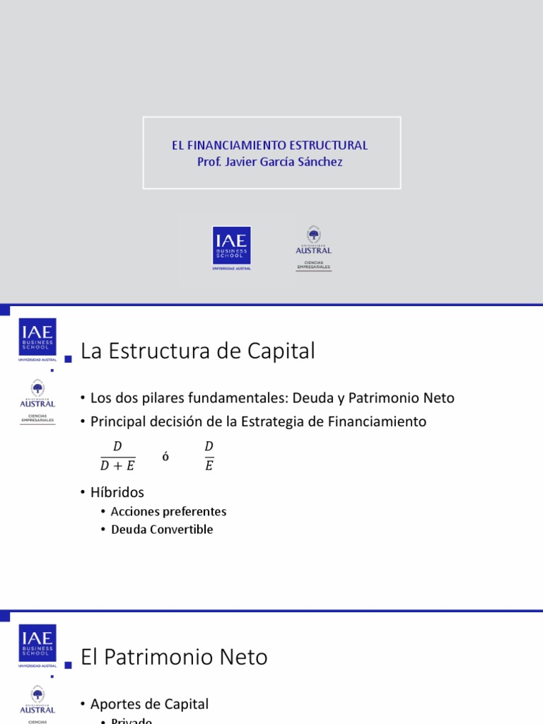 10 El Financiamiento Estructural | PDF | Finanzas y dinero
