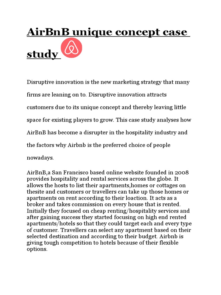 Airbnb Case Study | Download Free PDF | Airbnb | Disruptive Innovation