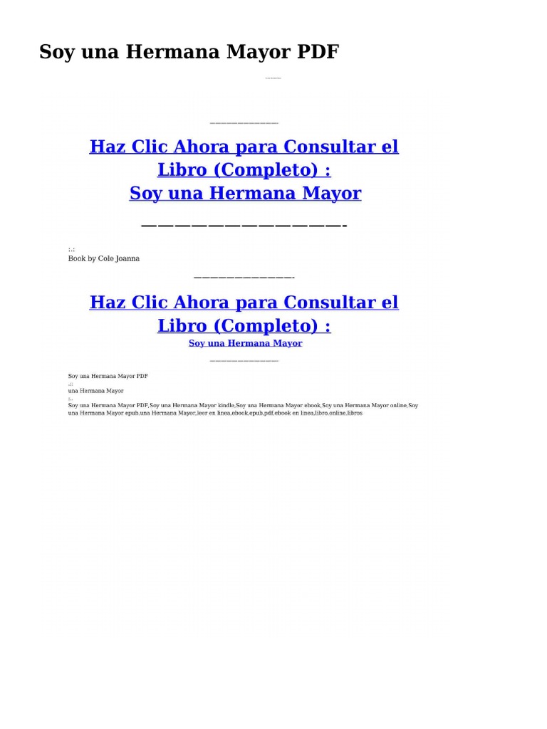 Soy una Hermana Mayor: Guía y Actividades | PDF